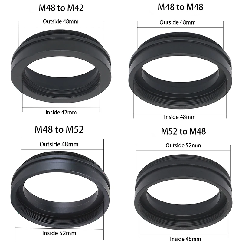 M48 to M42, M52 to M48, M48 to M48 X 0.75 Thread Objective Metal Zoom ...