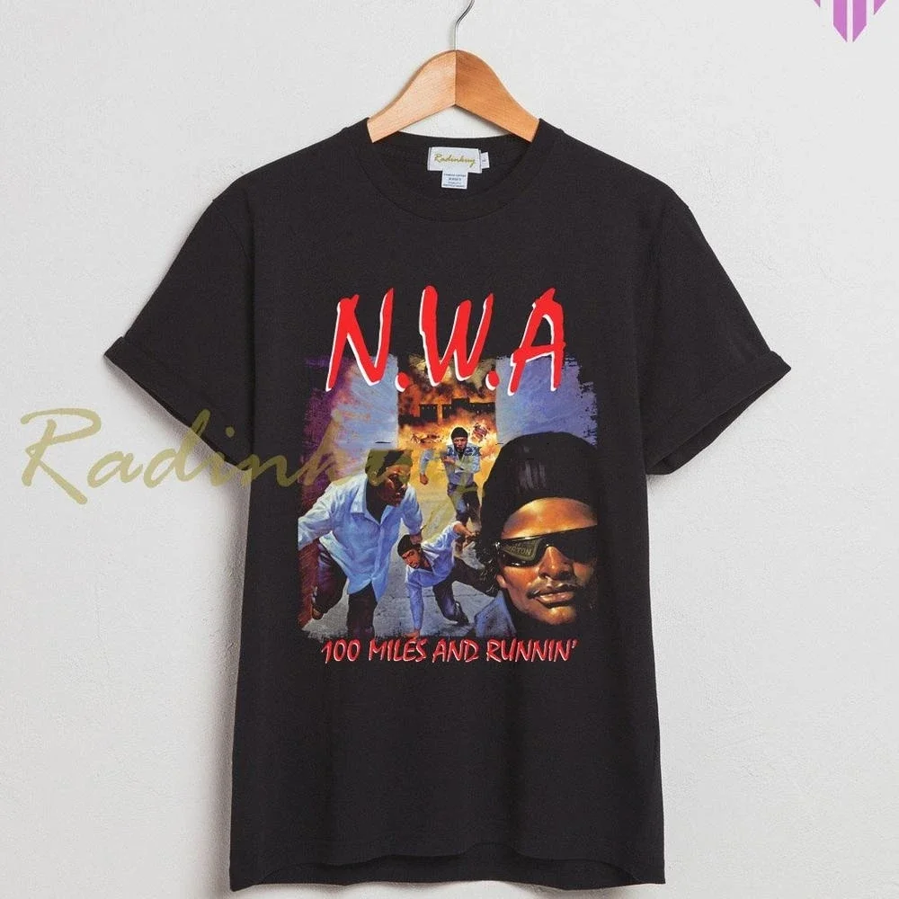 Nwa-100-Miles-And-Runnin-90S-Retro-Vintage-Bootleg-T-Shirt-New-Unisex ...