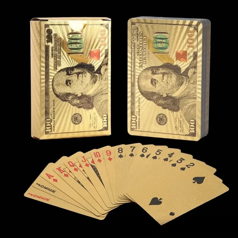 Dollar-Gold-Foil-Poker-Cards-Waterproof-Paper-Playing-Cards-Party-Table ...