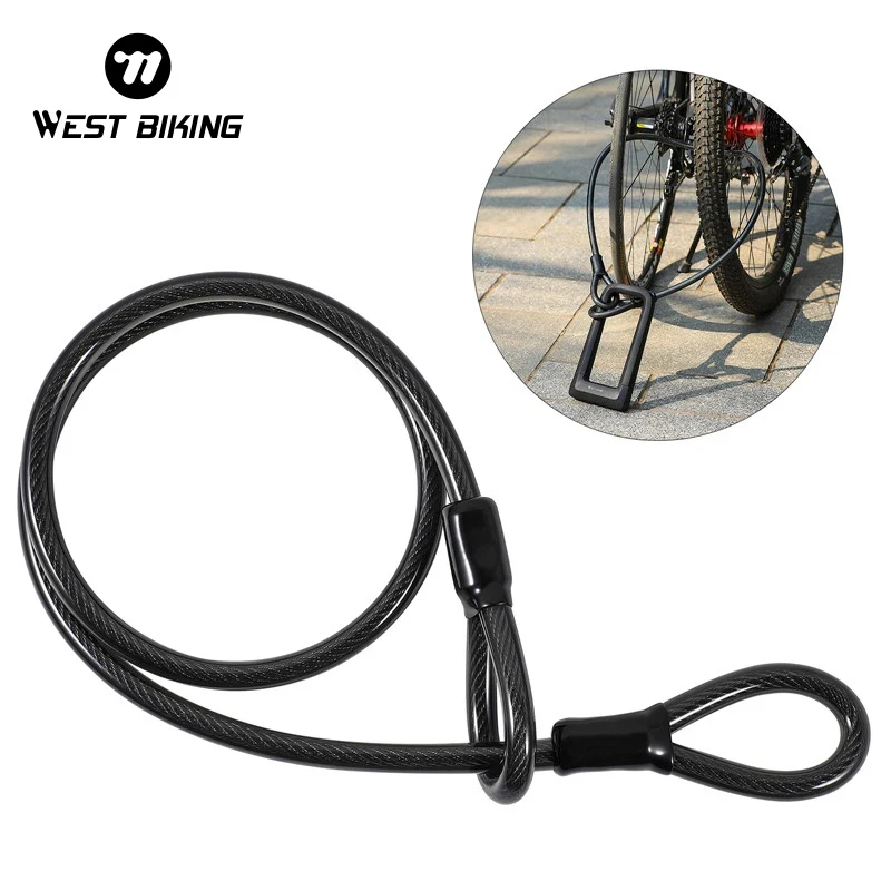 WEST BIKING 1.2m Bicycle Security Steel cable Anti-Theft Motorcycle Mtb ...
