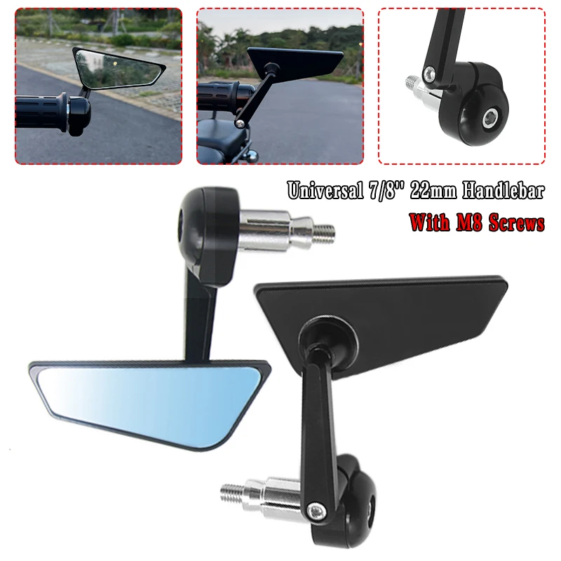 CNC-Motorcycle-Mirror-Handlebar-End-Mirrors-Scooter-Bicycle-Mirror-Fit ...