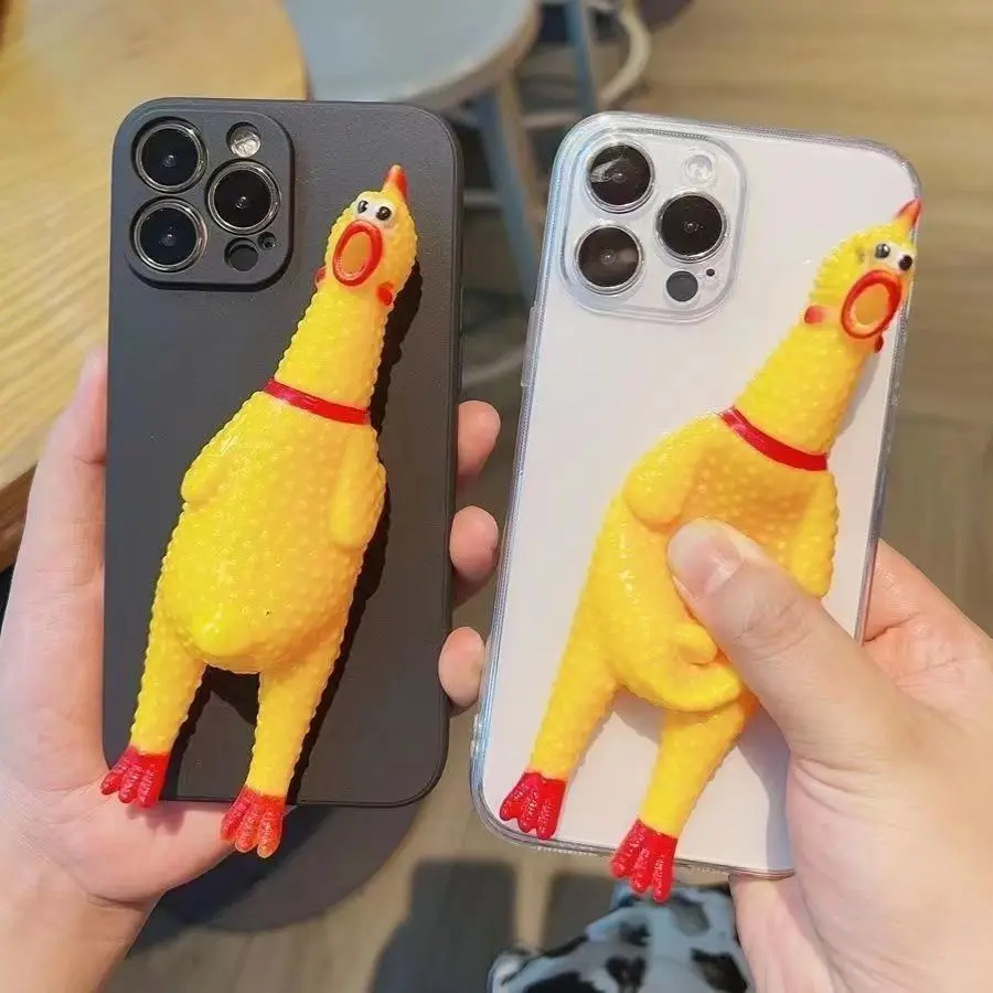 Halloween-3D-Funny-Scream-Chicken-Phone-Case-for-iPhone-16-15-14-13-12 ...