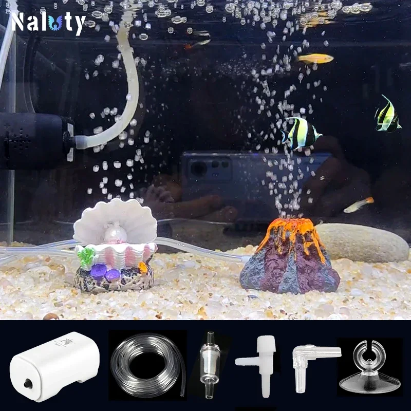 Aquarium Decoration Air Stone Volcano Shell Submarine Fish Tank 220 ...