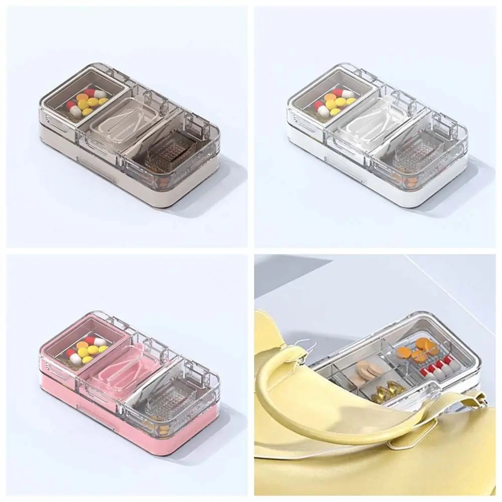 Medicine Pill Storage Container Mini Pill Cutter Pill Case Drug ...