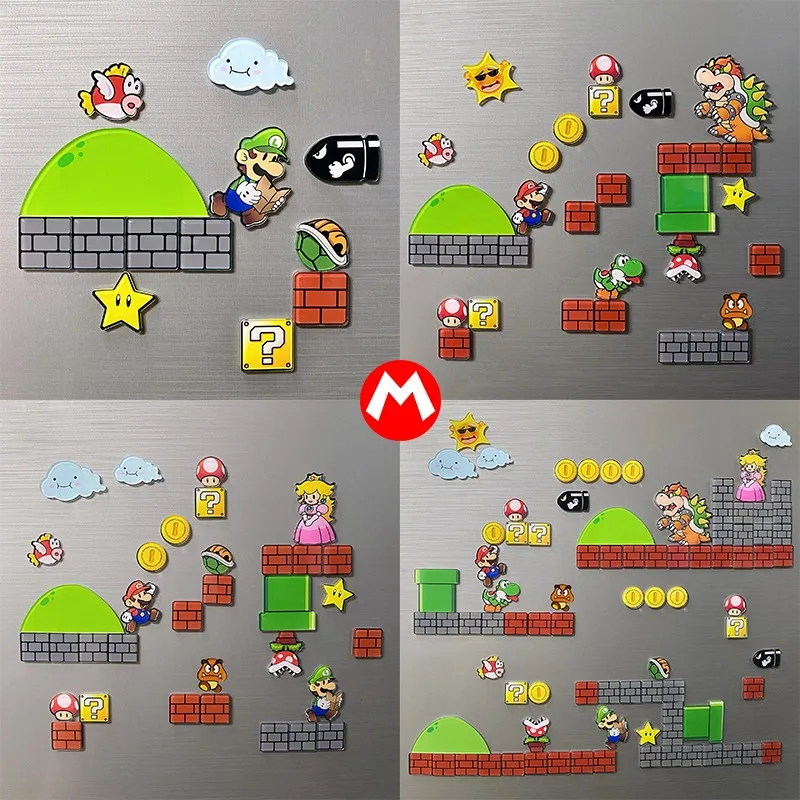 Super-Mario-Bros-Fridge-Magnets-Anime-Message-Board-Reminder-Cartoon ...