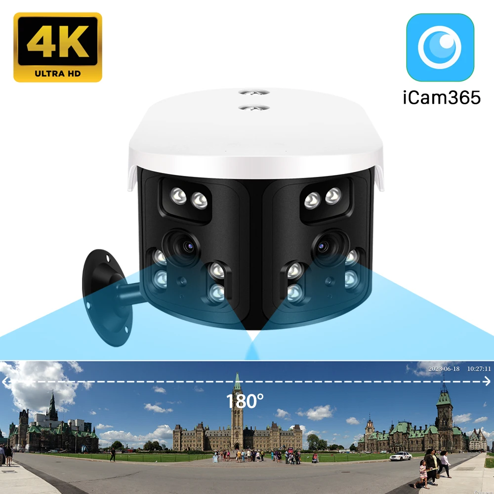 4K-8MP-WiFi-Security-Camera-Outdoor-Fixed-180-Wide-Angle-Panorama-Cam ...