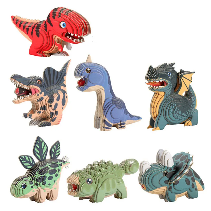 Dinosaur-3D-Paper-Puzzle-For-Kids-Educational-Montessori-Toys-Funny-DIY ...