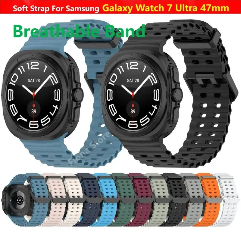 Marin-Strap-For-Samsung-Galaxy-Watch-7-Ultra-47mm-Silicone-Breath-Smart ...