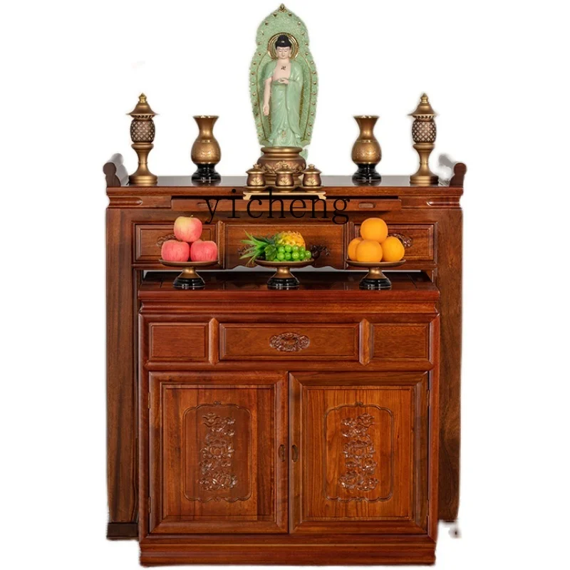 Xl-Solid-Wood-Teak-Golden-Altar-Buddha-Shrine-Altar-Household-Altar ...