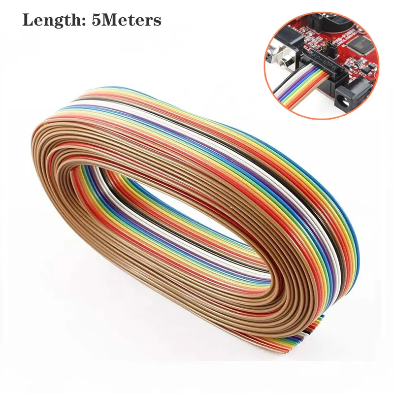 5 Meters 10 pin rainbow color flat cable IDC wire rainbow cable ...