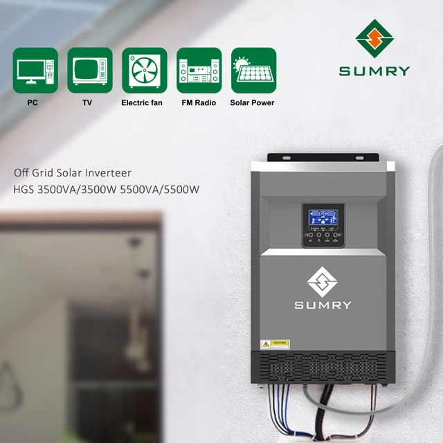 SUMRY 5.5KW 48VDC Hybrid Solar Inverter AC220V MPPT Charger 110A PV ...