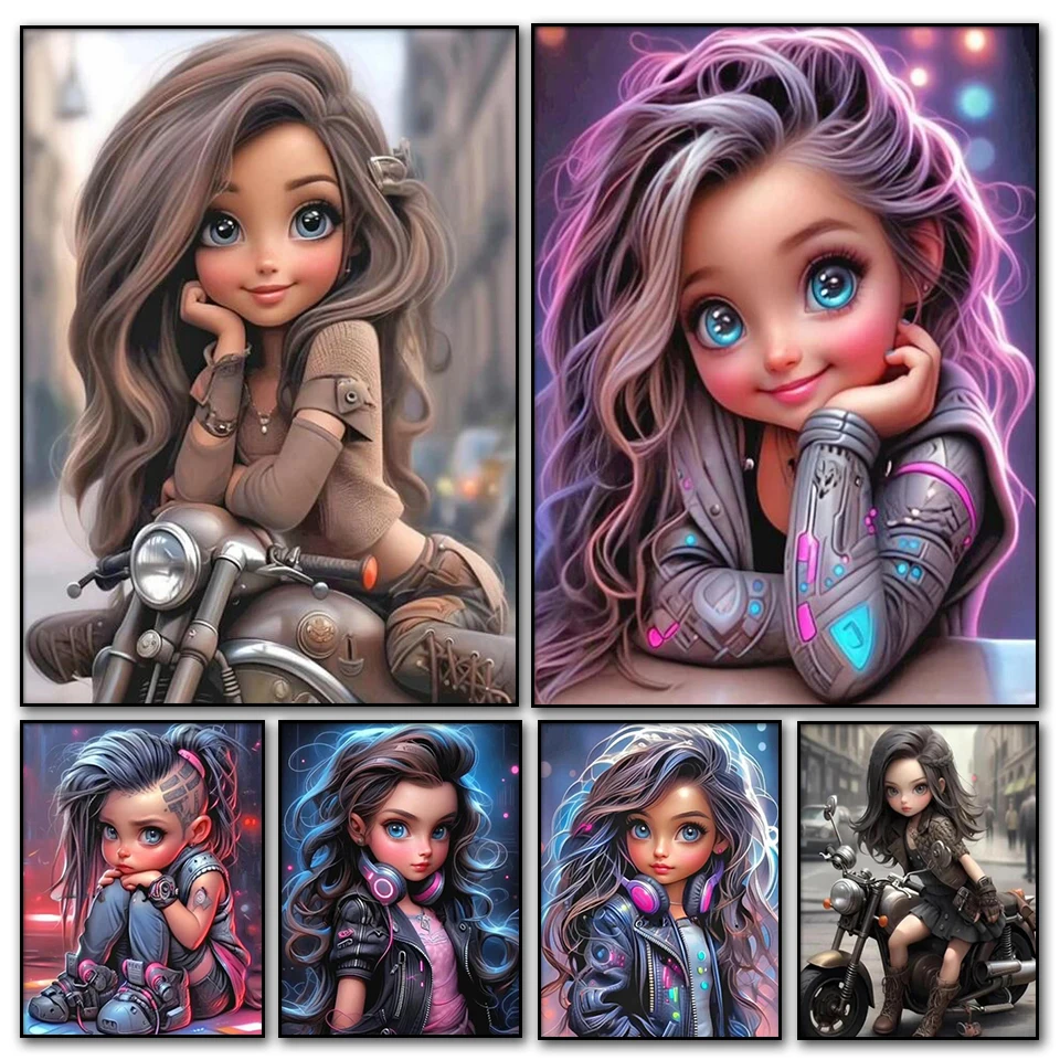 DIY-Diamond-Painting-Sweet-Cool-Girl-Full-Diamond-Mosaic-Jewelry-cross ...