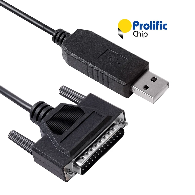 Fanuc 15 16 18 21 Series CNC DNC Prolfic PL2303 USB RS232 Serial to DB25 Male Cable Software ...