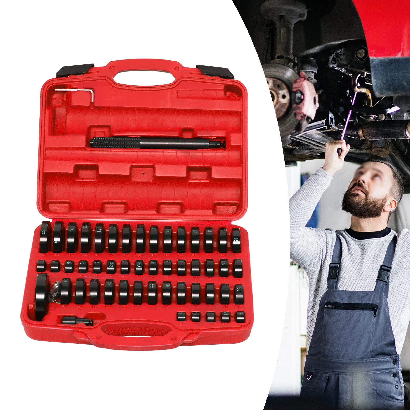 51pcs-18-65mm-Bushing-Disc-Bearing-Seal-Driver-Pressure-Disc-Tool-Set ...