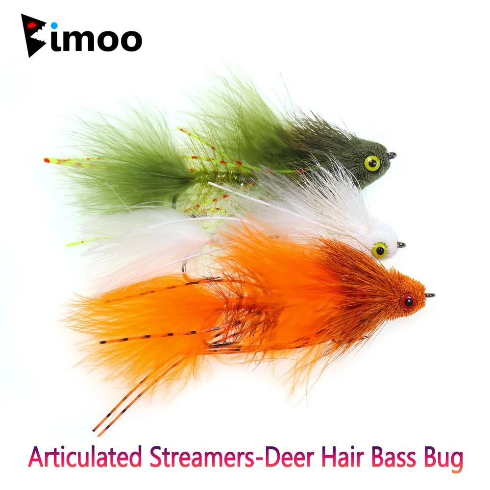 Bimoo-1PC-Articulated-Streamer-Fly-Deer-Hair-Bass-Bug-Fish-Spine-Fly ...