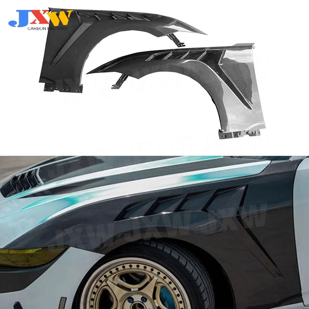 for Ford Mustang 2024+ Real Carbon Fiber Car Front Bumper Side Fender ...