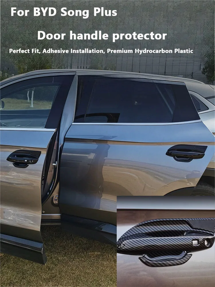 Car Door handle Cup Protector For BYD Song Plus 2021-2025 ABS Carbon ...