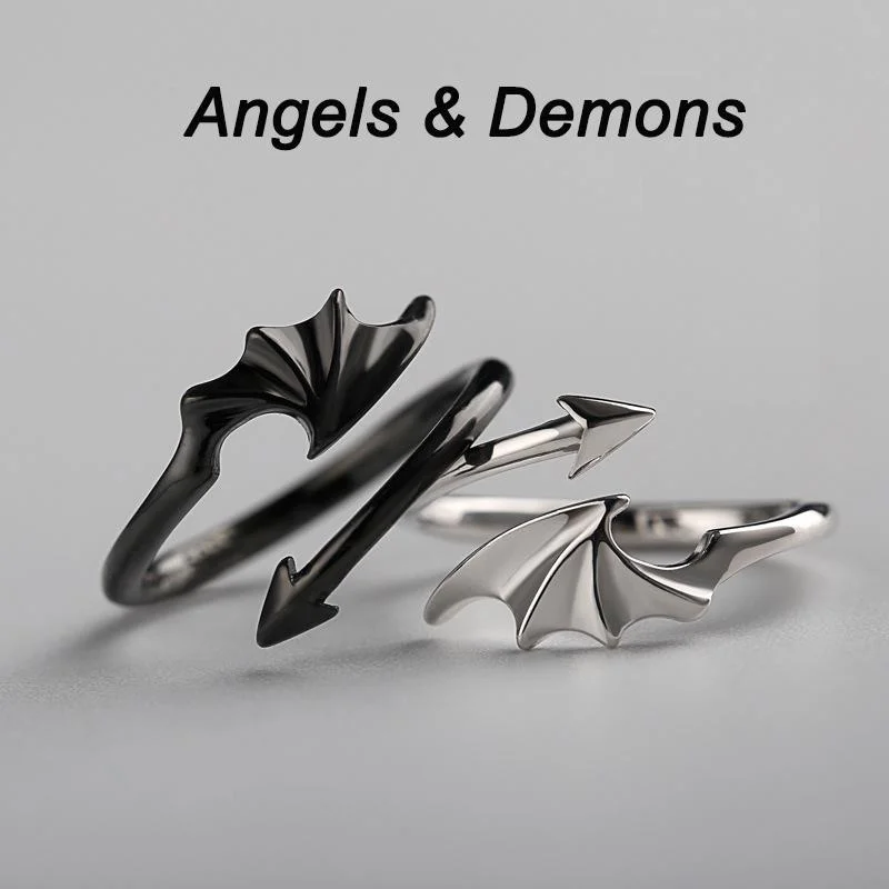 Creative-Fashion-Angel-Demon-Rings-for-Women-Men-Couple-Ring-Adjustable ...