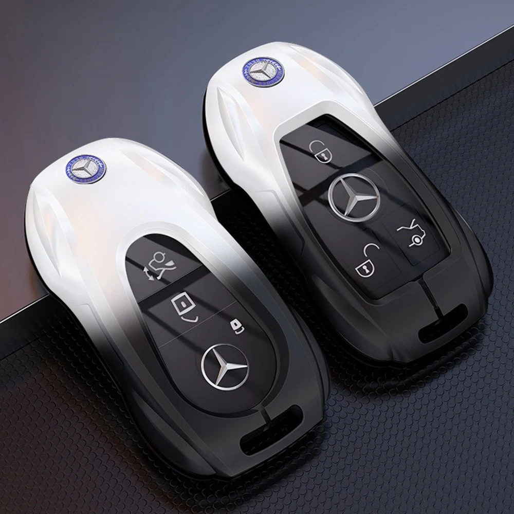 Fashion Ziny Alloy Car Key Case Cover Shell for Mercedes Benz AMG A B C ...