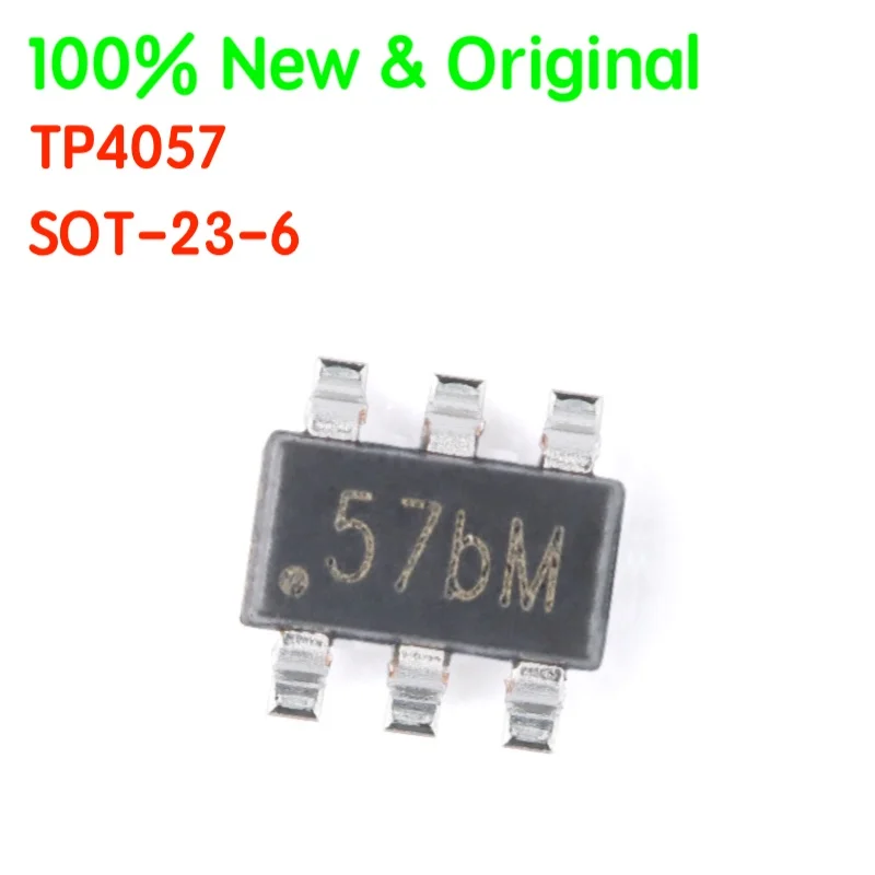 10PCS-LOT-TP4057-SOT-23-6-500mA-Linear-lithium-ion-battery-charger-chip ...