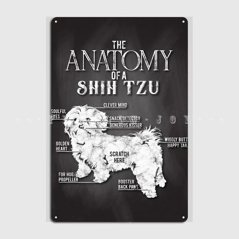 Shih Tzu Anatomy Poster Metal Sign Pub Home Printing Wall Decor Tin ...