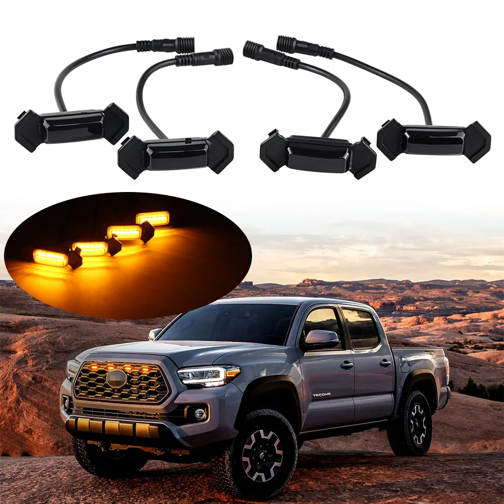 4pcs-For-Toyota-RAV4-2019-2021-Front-Grille-LED-Light-Raptor-Style ...