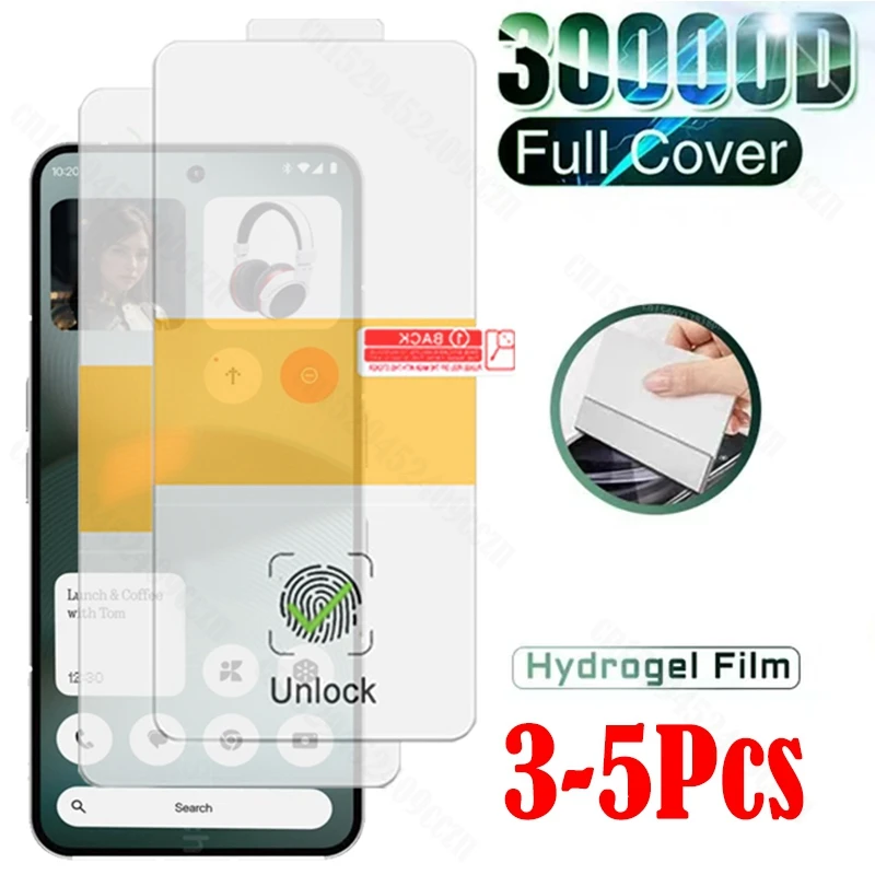 Film Hydrogel à couverture complète HD pour téléphone rien 3, Film de ...