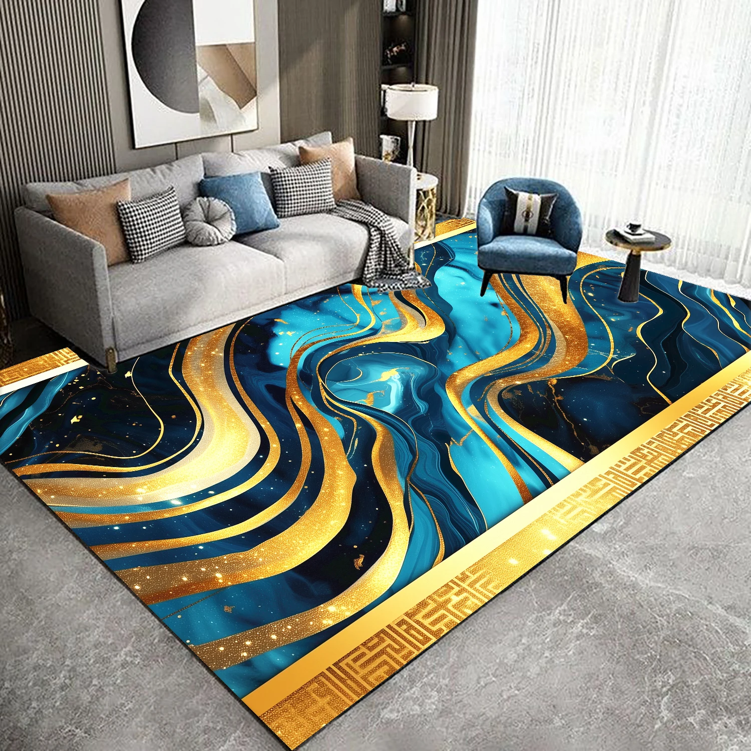 Luxury-Gold-Carpet-for-Living-Room-tapis-salon-Abstract-Design-Large ...