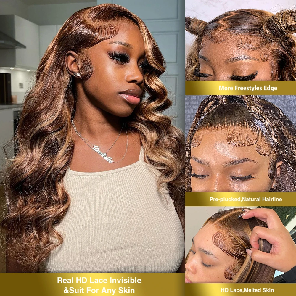 34-36-Inch-4-27-Highlight-Body-Wave-13x4-Human-Hair-Lace-Frontal-Wigs ...
