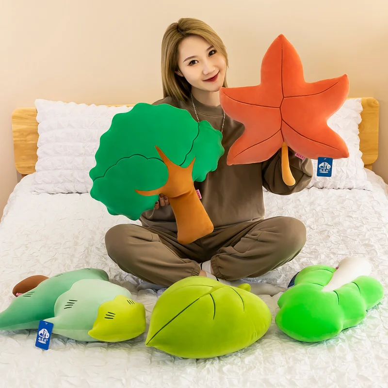 50cm Squishy Plant Pillow Colorful Apple Tree Maple Leaf