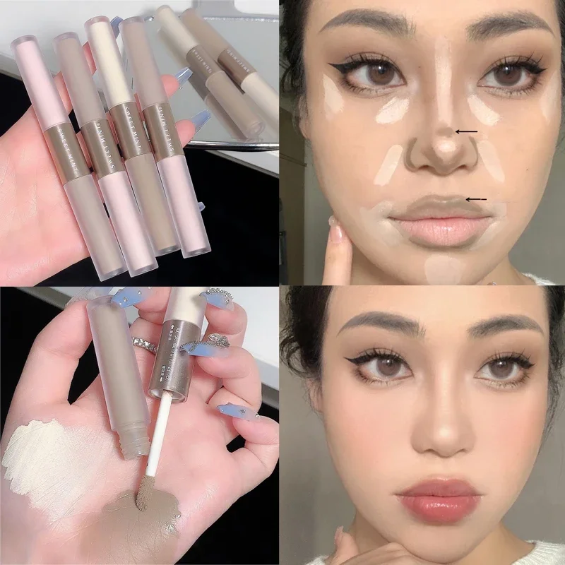 Double-Head-Contouring-Highlighter-Stick-Waterproof-Grey-Brown-Matte ...