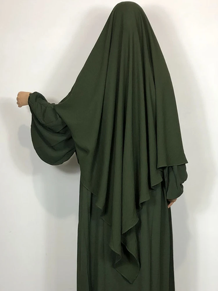 Muslim Crepe Long Hijab Khimar Jilbab Turban For Women Ramadan Prayer ...