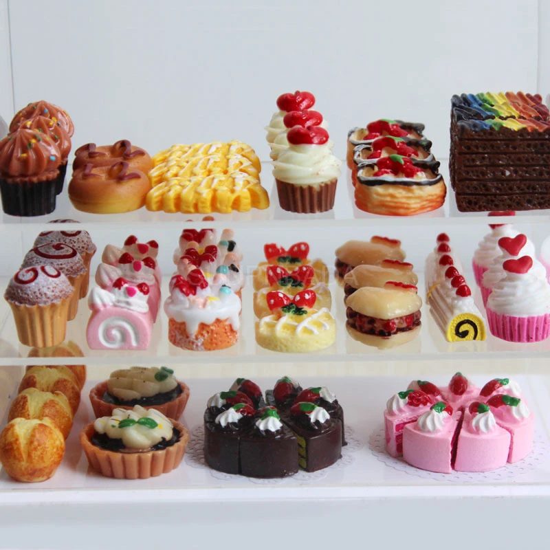 Leuke Simulatie 1/6 Miniatuur Dollhouse Cake Pizza Mini Brood Eten Voor ...