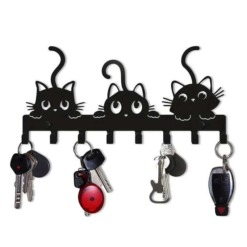 Wall-Mounted-Key-Holder-Cute-Cat-Key-Rack-Festive-Atmosphere-Cat-Wall ...