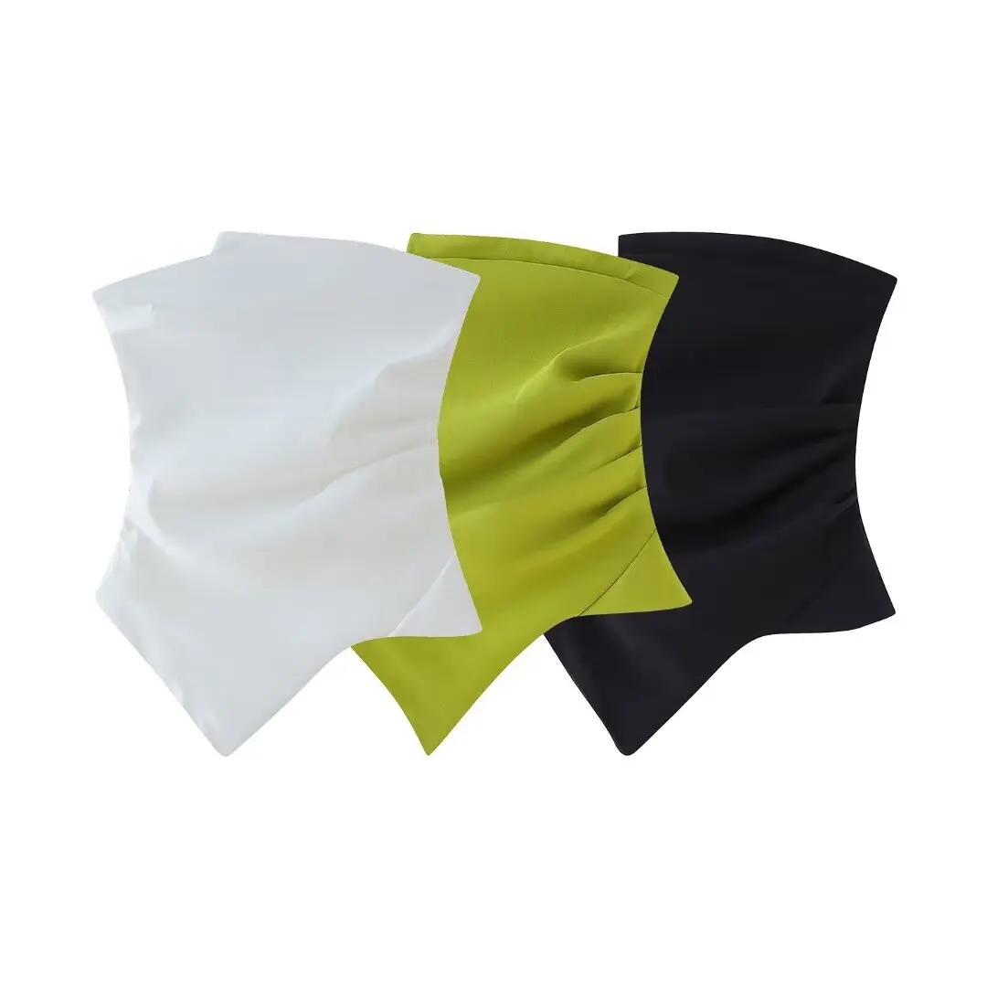 GDSTUFF-Strapless-Camis-Side-Zipper-Tube-Top-Summer-Vacation-Women-Crop ...