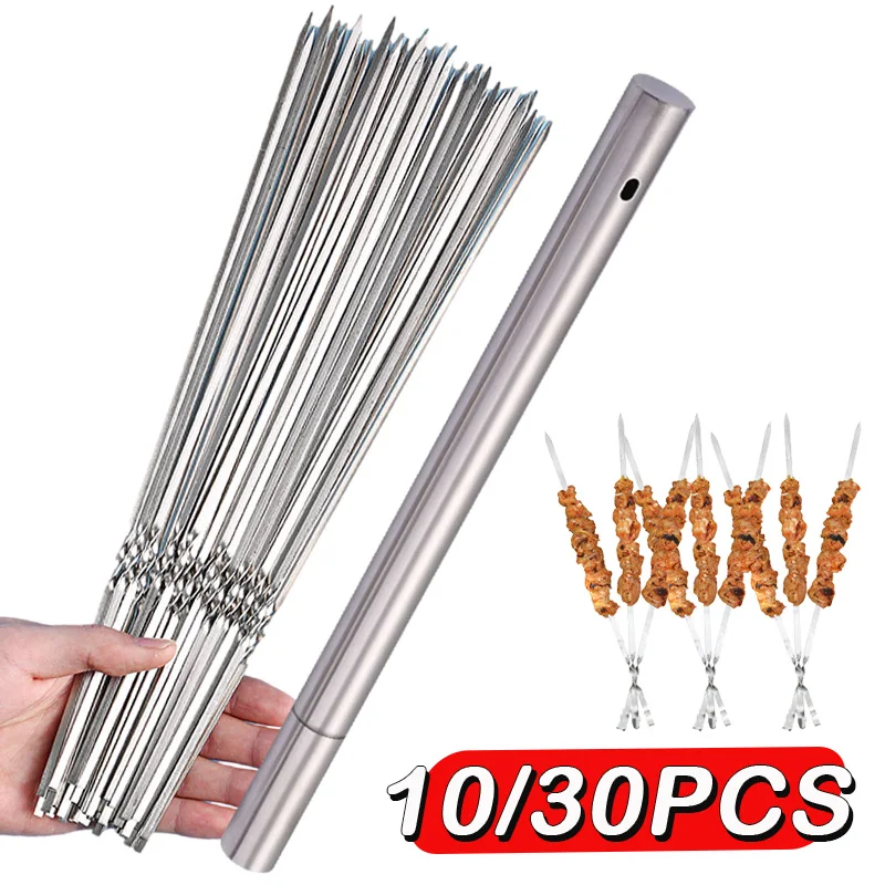 Stainless Steel Barbecue Skewer Storage Tube Reusable BBQ Needle ...