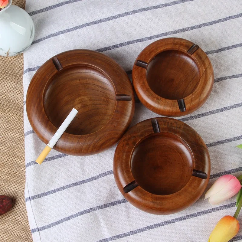 Creative Hotel Internet Cafe Restaurant Living Room Solid Wood Ashtray ...