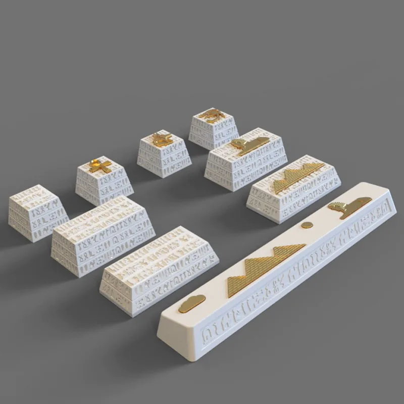 White-Pyramid-Keycap-Sphinx-Cherry-MX-Switch-Game-Mechanical-Keyboard ...