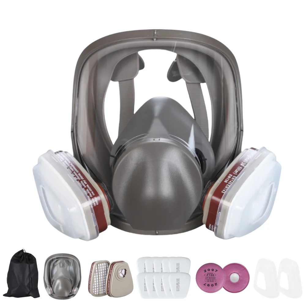6800 gas mask full face respirator] paint mask for painting, machine ...