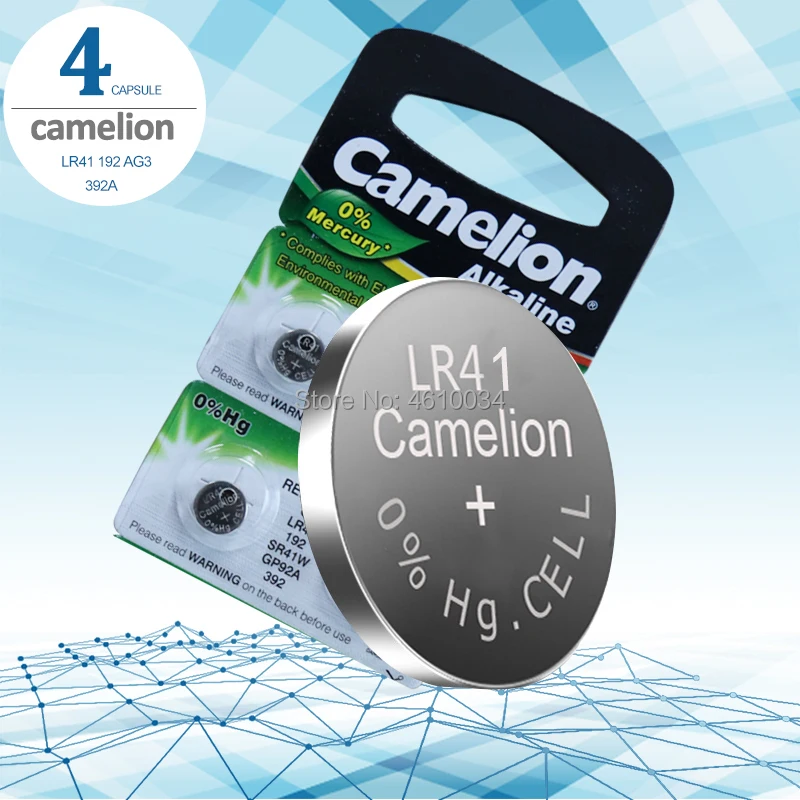 4pcs LR41 Button Cell Batteries Camelion 100% Original SR41 AG3 G3A L736 192 392A Zn/MnO2 1.5V ...