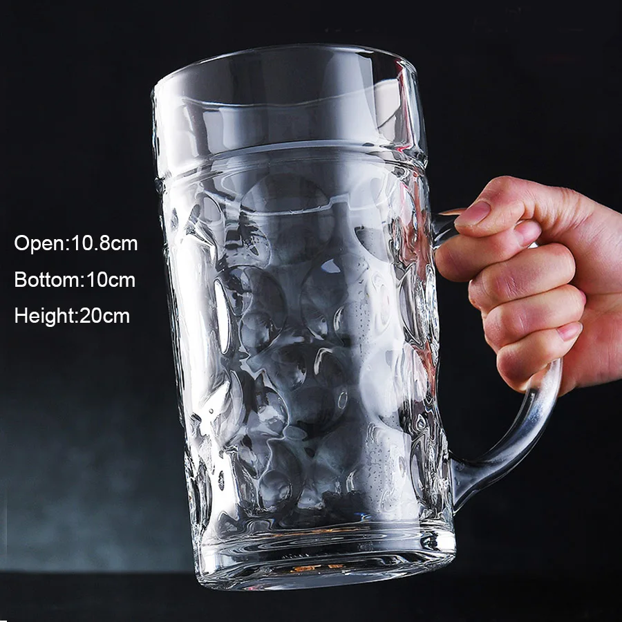 1000ml Transparent Lead Free Glass Beer Mug Craft Beer Mug Large ...