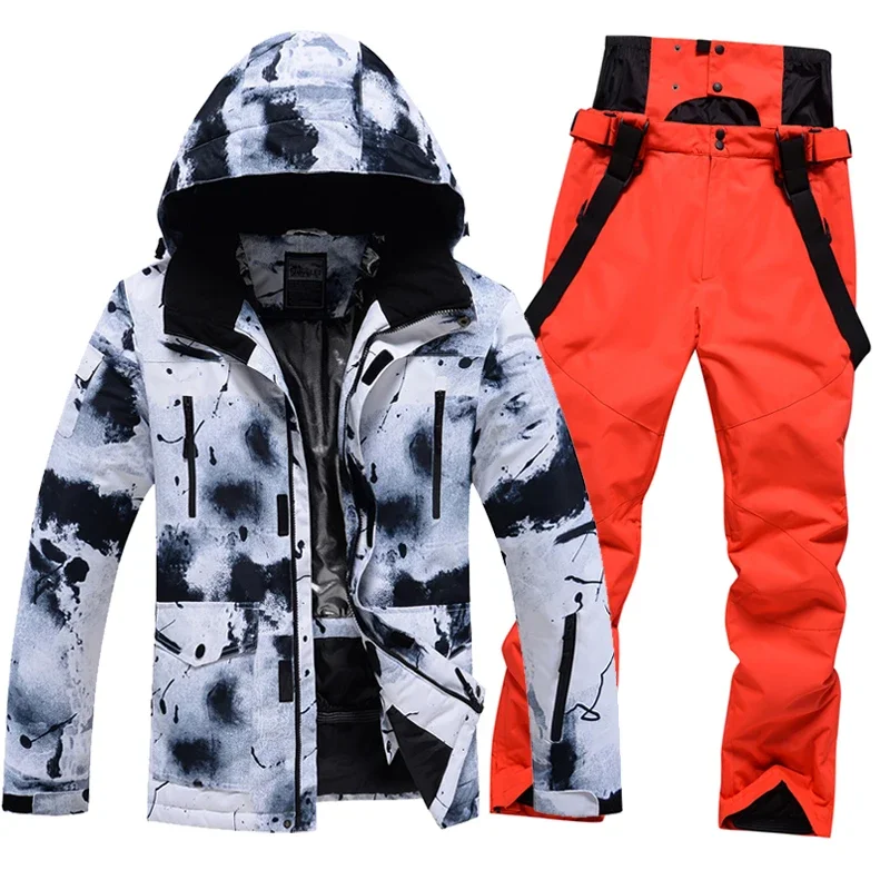 Men-s-Snow-Jacket-And-Ski-Pants-Winter-Warm-Windproof-Waterproof-Ski ...