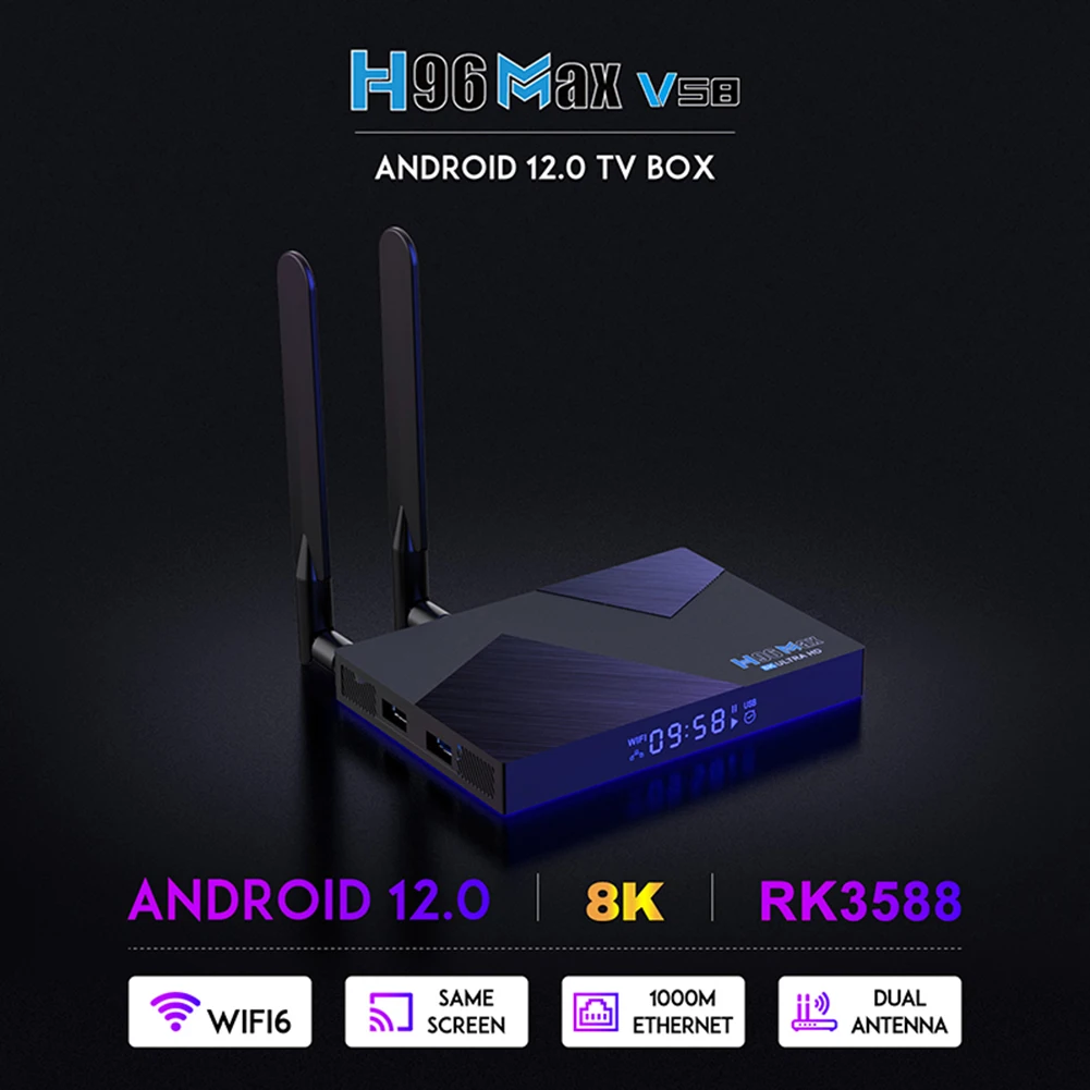 H96 MAX V58 decodificador de TV Android, receptor de reproductor ...