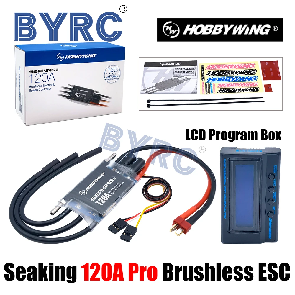 New-Hobbywing-Seaking-Pro-120A-Waterproof-Brushless-Speed-Controller-ESC-for-RC-Boats-SeaKing ...