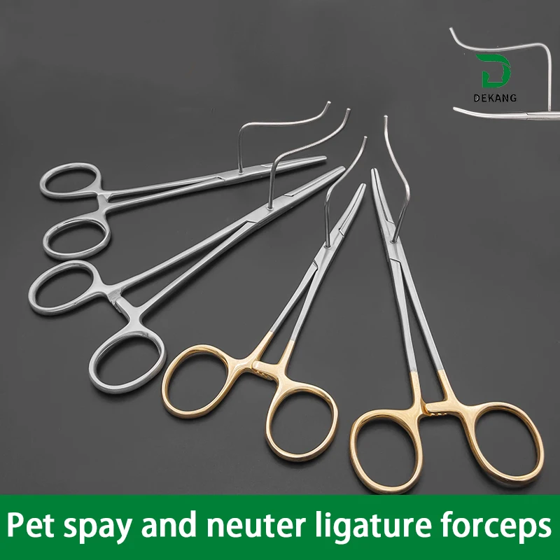 Herramientas de esterilización para mascotas, fórceps de ligadura fija, Retractor de ovario ...