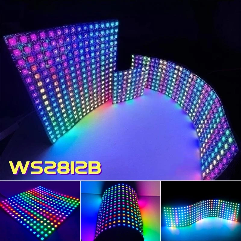 1-5pcs-WS2812B-RGB-LED-Matrix-Panel-Light-Flexible-Individually ...