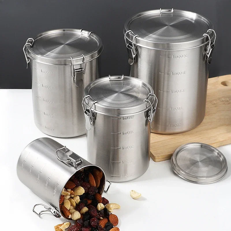 Stainless-Steel-Sealed-Container-Tea-Storage-Containers-Whole-Grains ...