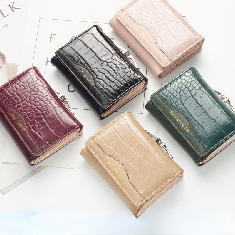 Wallet Women PU Leather Female Short Vintage Tri-fold Student Wallet ...