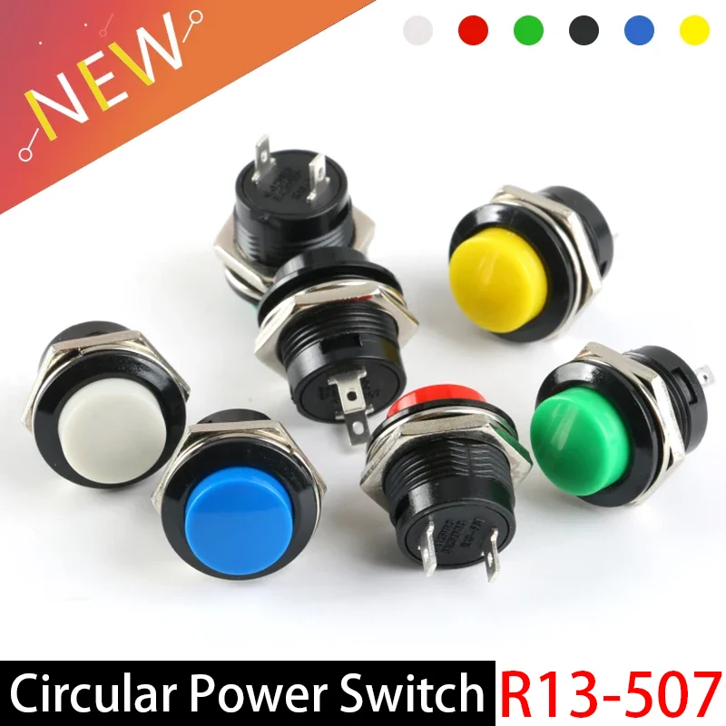 2-10-50pcs-Momentary-Push-Button-Switch-16mm-Momentary-6A-125VAC-3A ...