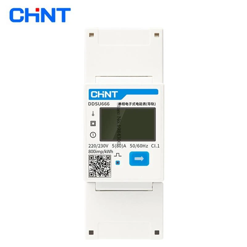 Chnt – Compteur Électrique Monophasé Ddsu666 Dtsu666, Din-rail 5(80)a 1.5(6)a, Rs485 Modbus Dl/t ...